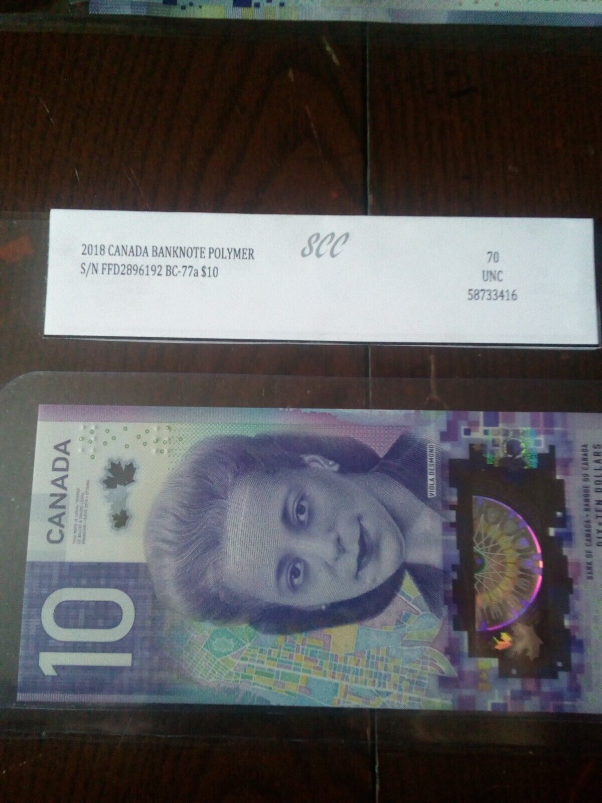 Collectible Vintage Canada 10 Dollar Vertical Polymer Note