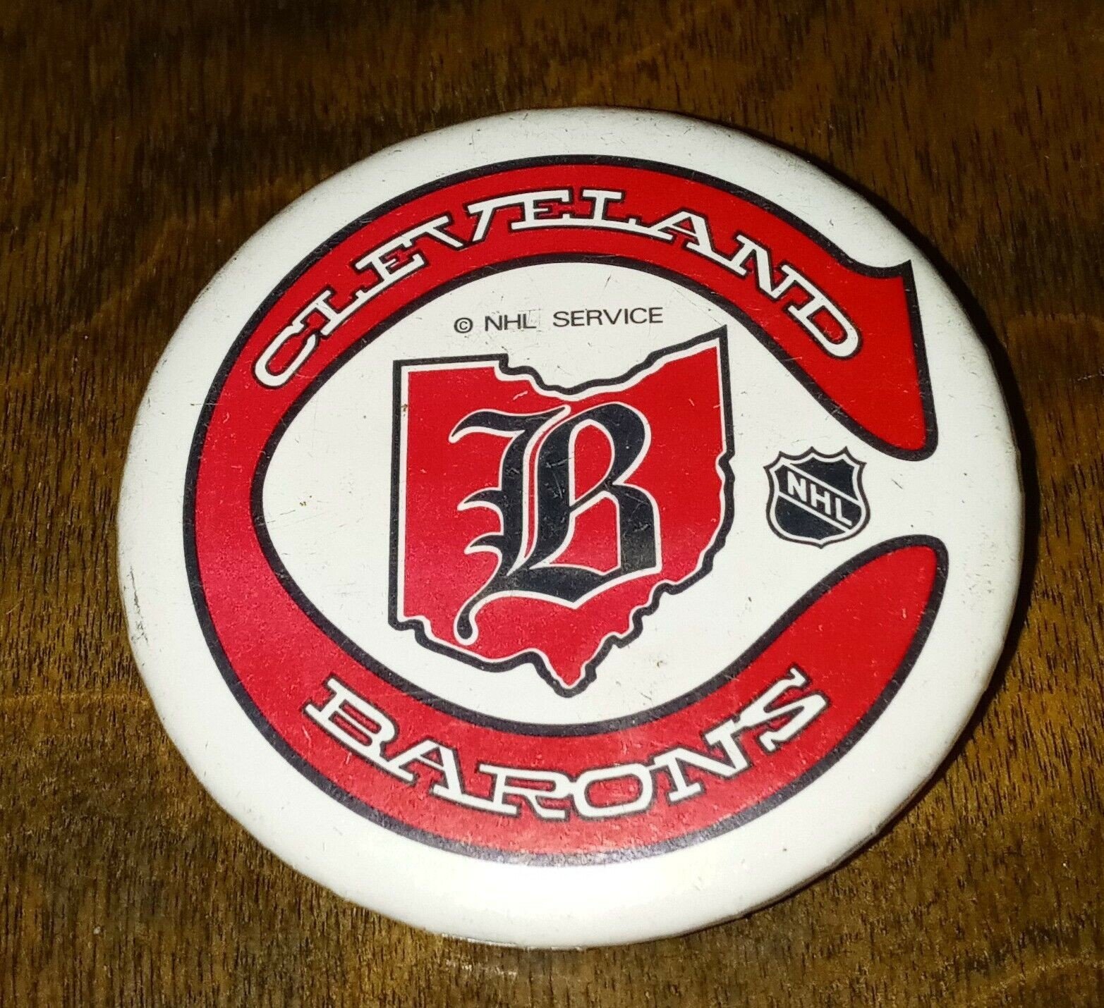 Vintage Barons Cleveland NHL Hockey Button - Canada