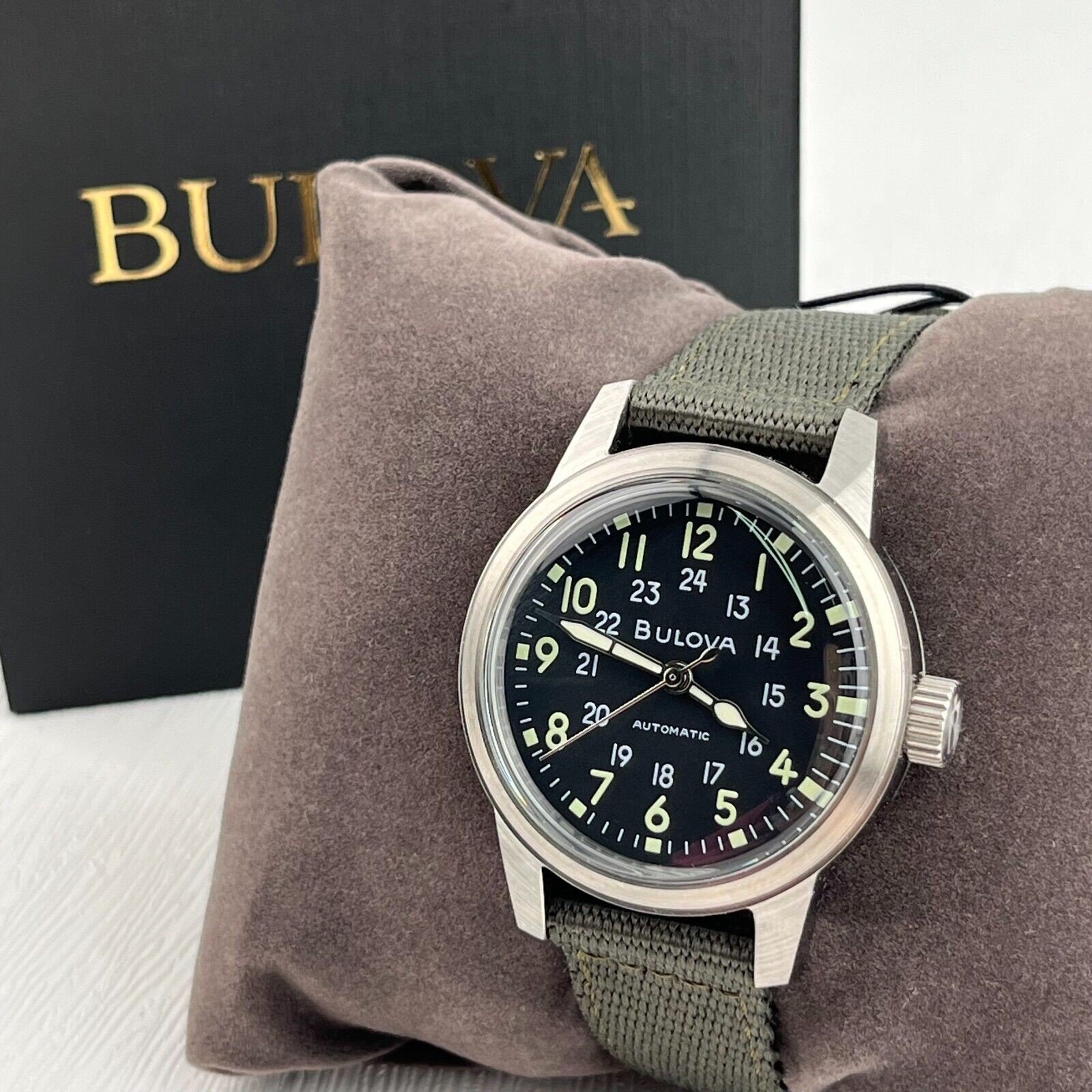 Classic Bulova Military Hack Watch - Black Dial
