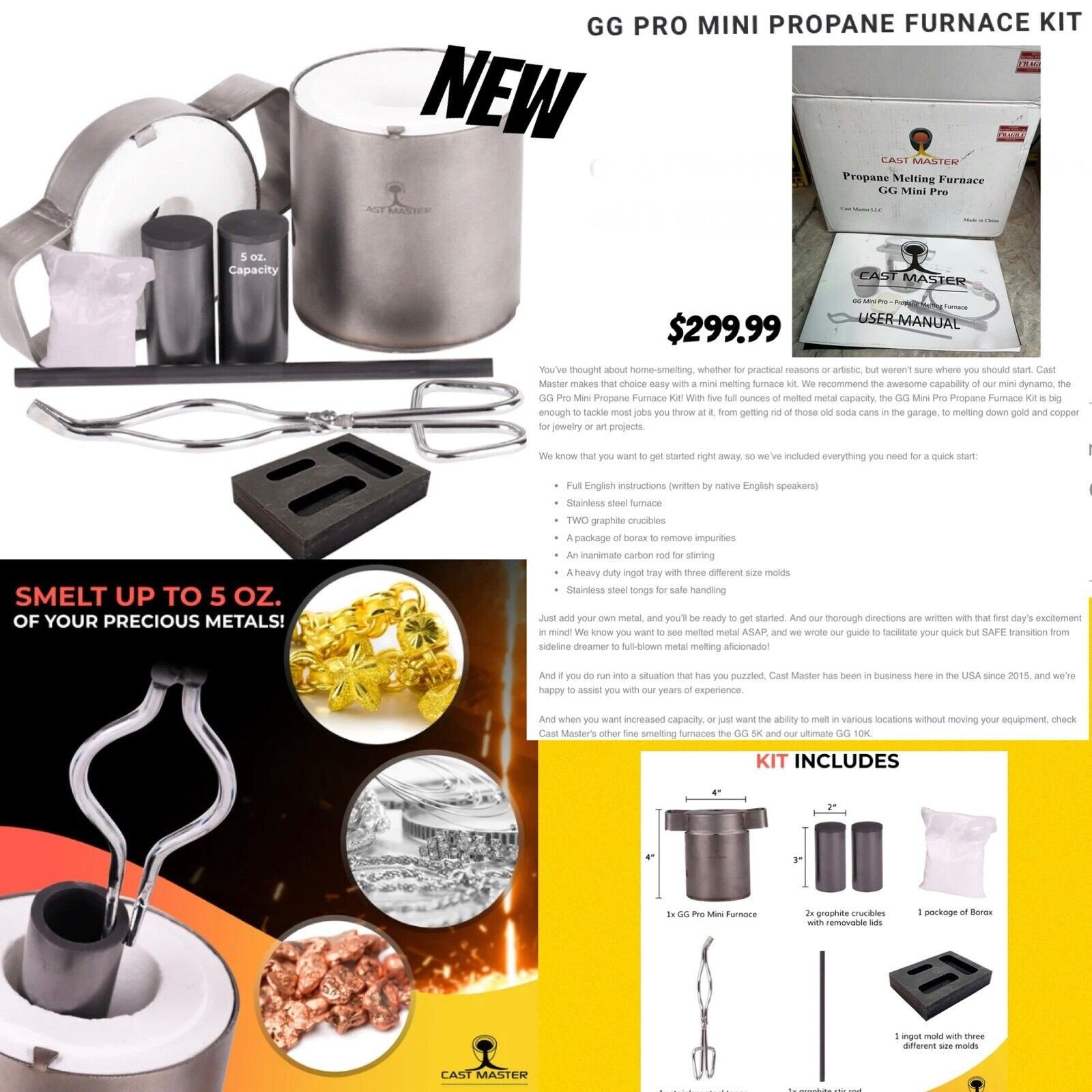 Mini Pro Propane Kiln Kit for Metalsmithing