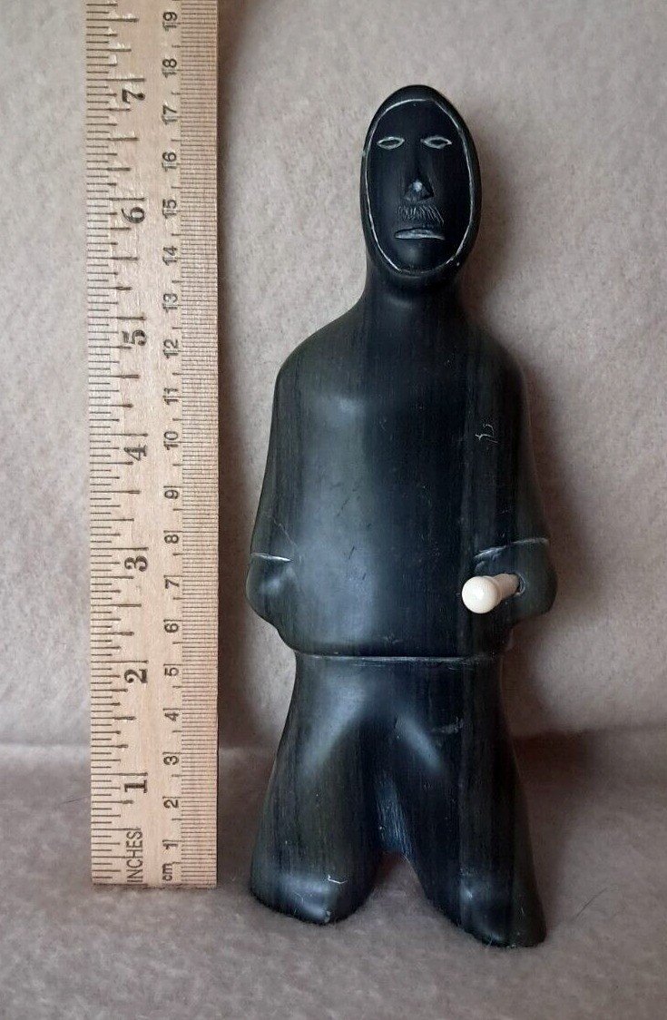 Inuit Stone Carving: 'Man with Club' - E9-10