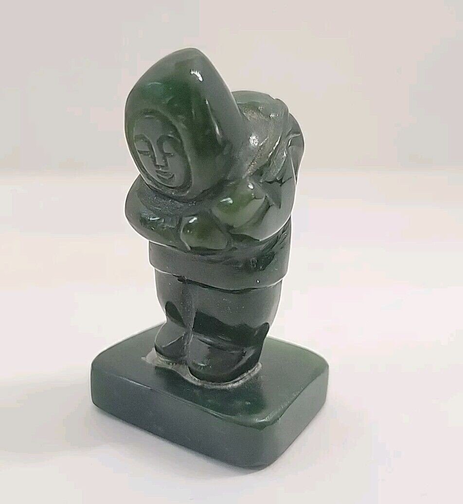 Authentic 2.5" Jade Inuit Eskimo Carving Statue