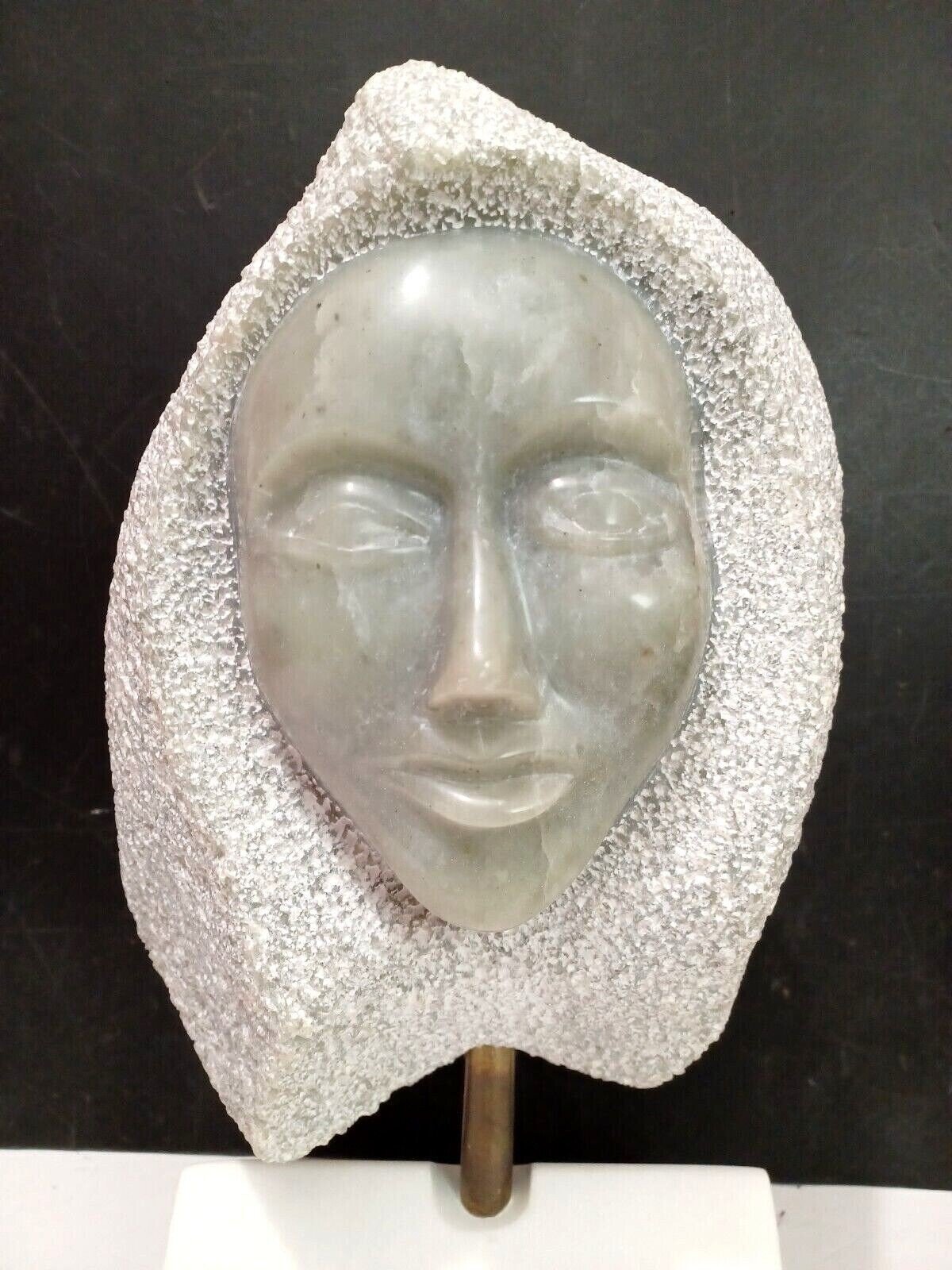 Inspirational Inuit Stone Head Bust Sculpture