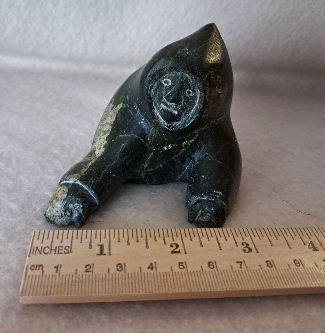 Inuit Stone Carving: Torso Man Disc E6282