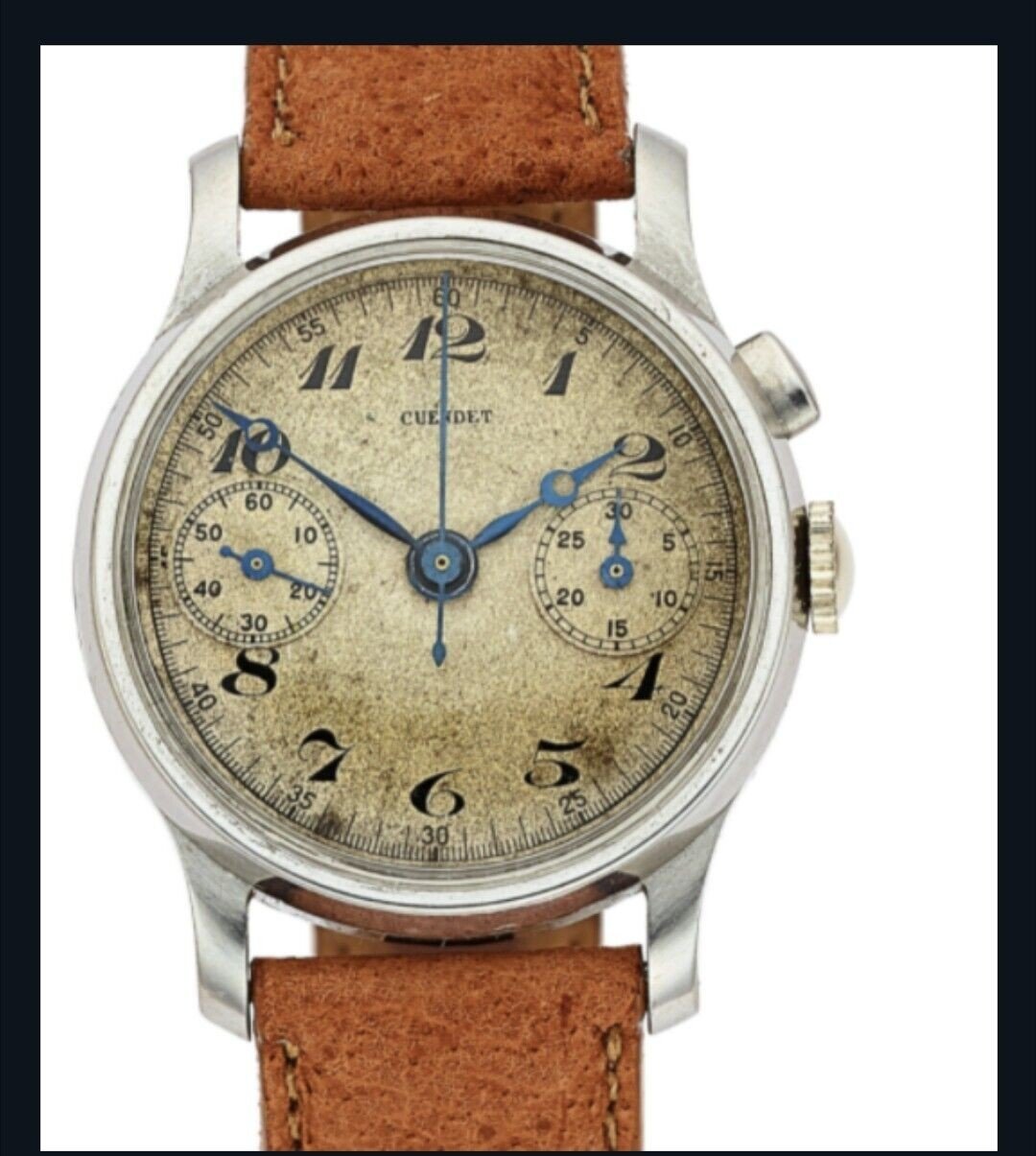 Stunning Early Cuendet Monopusher Chronograph Watch