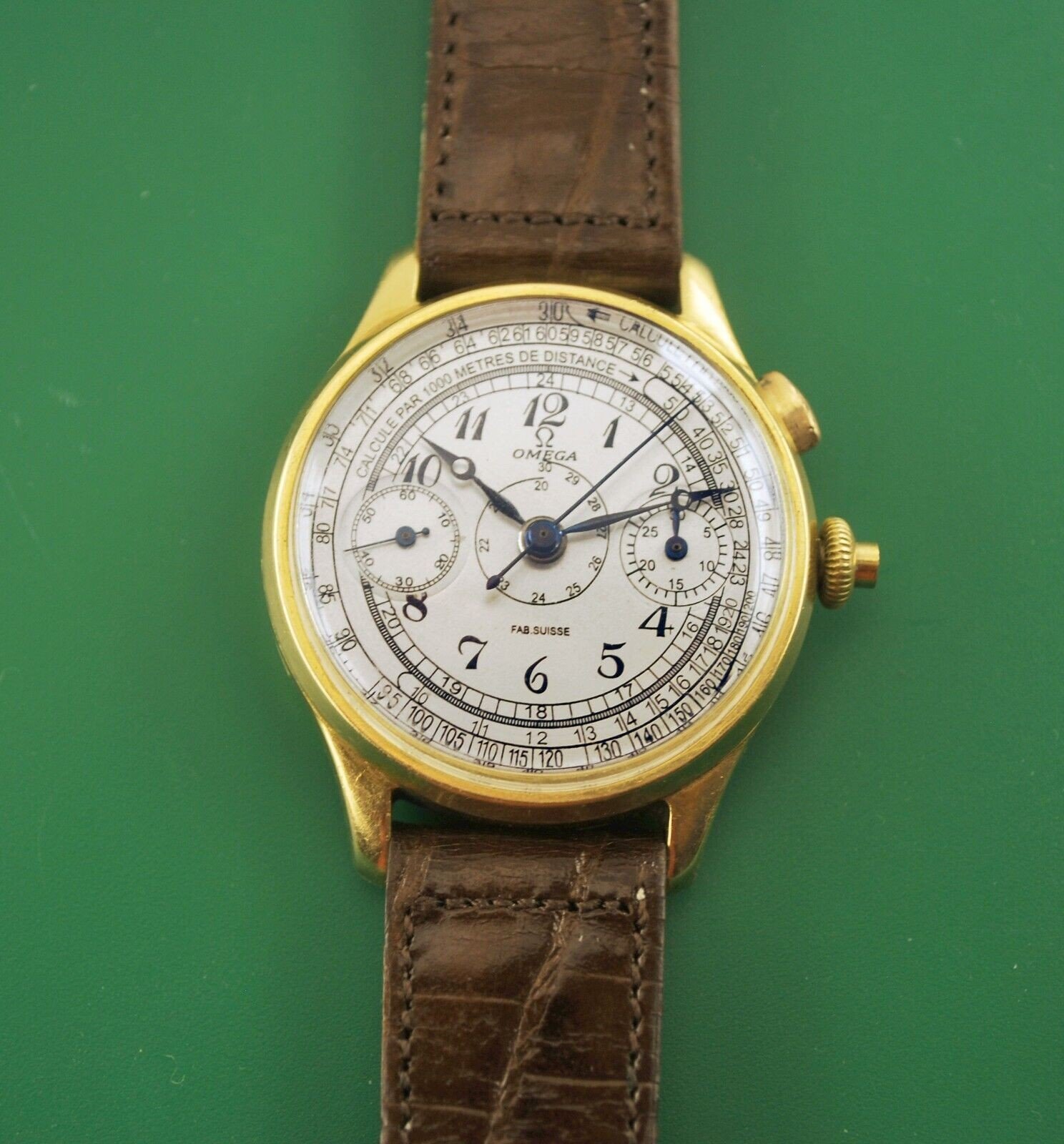 1939 Omega 33.3 Monopusher Flyback Chronograph Watch
