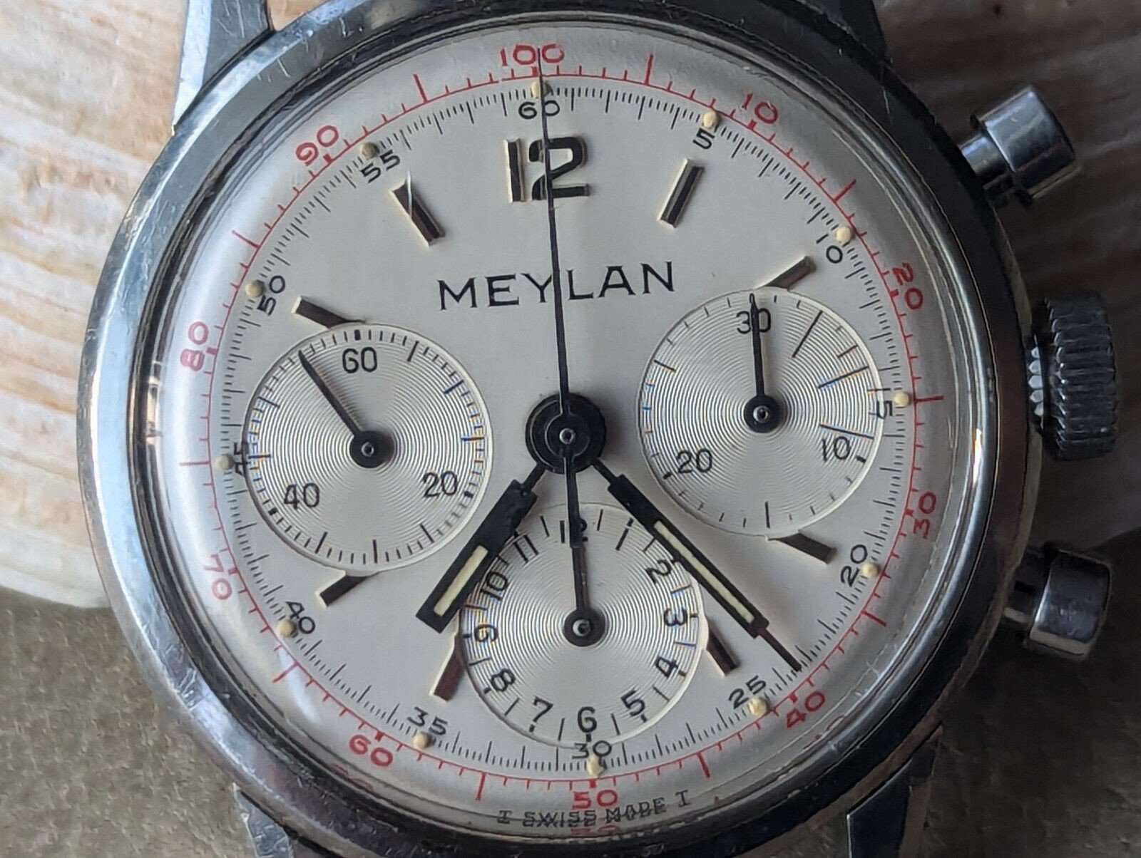 Vintage Meylan Chronograph Monopusher Watch - Timeless Style