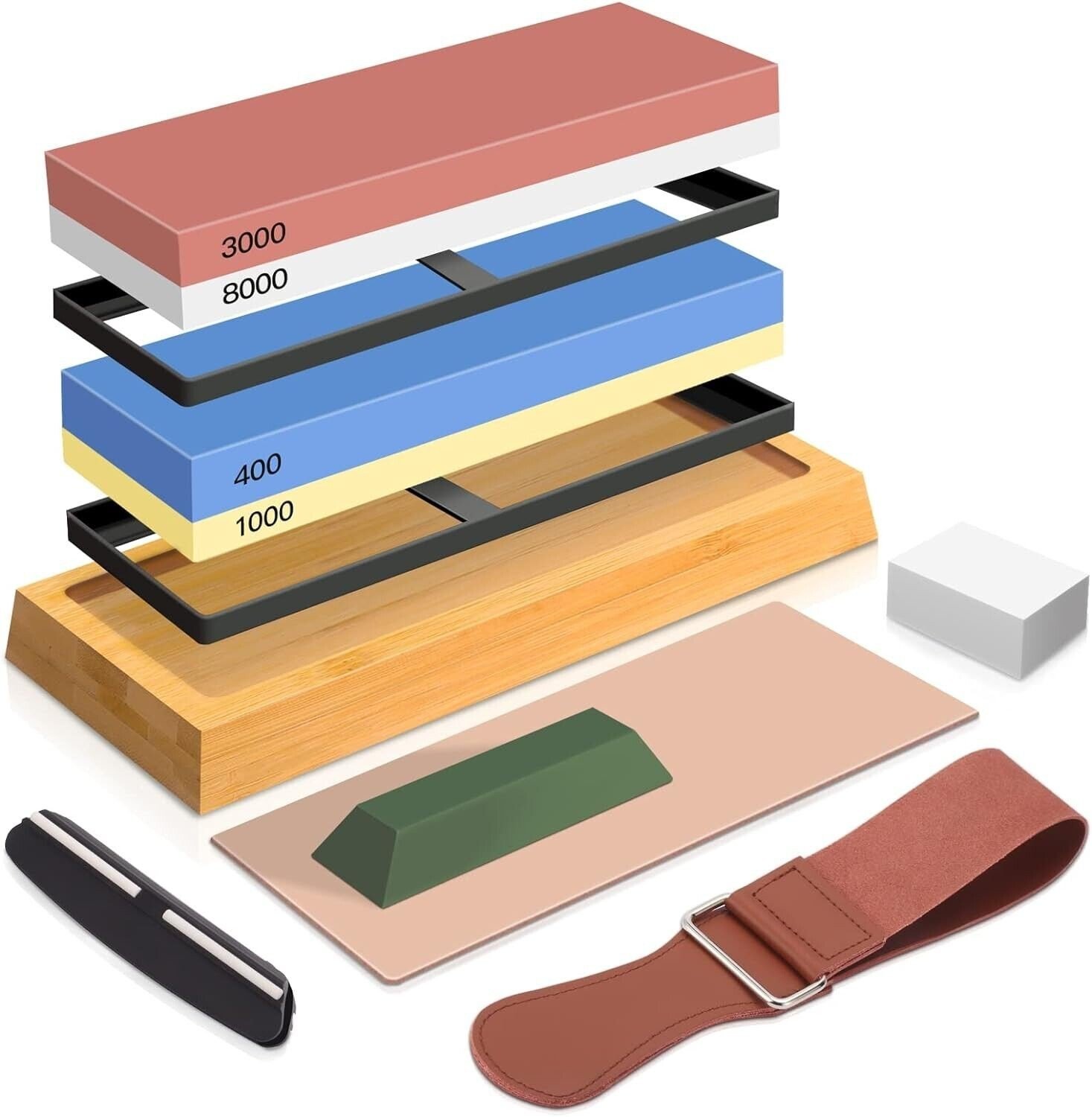 Japanese Whetstone Sharpening Kit 3000/8000 Grit