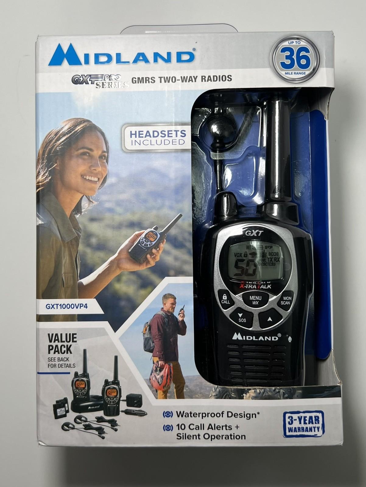 Midland GXT1000VP4 Two-Way Radios with Headsets