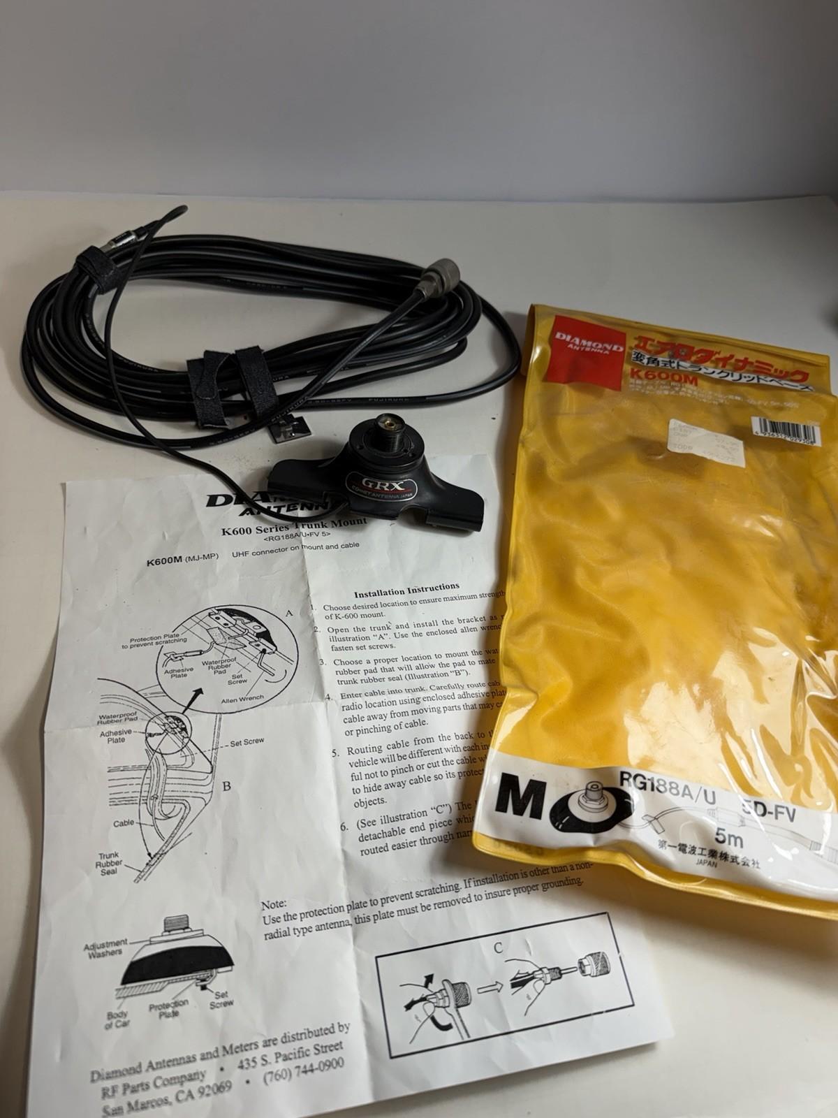 Diamond K600M Mount & RG188A/U Cable (Used)