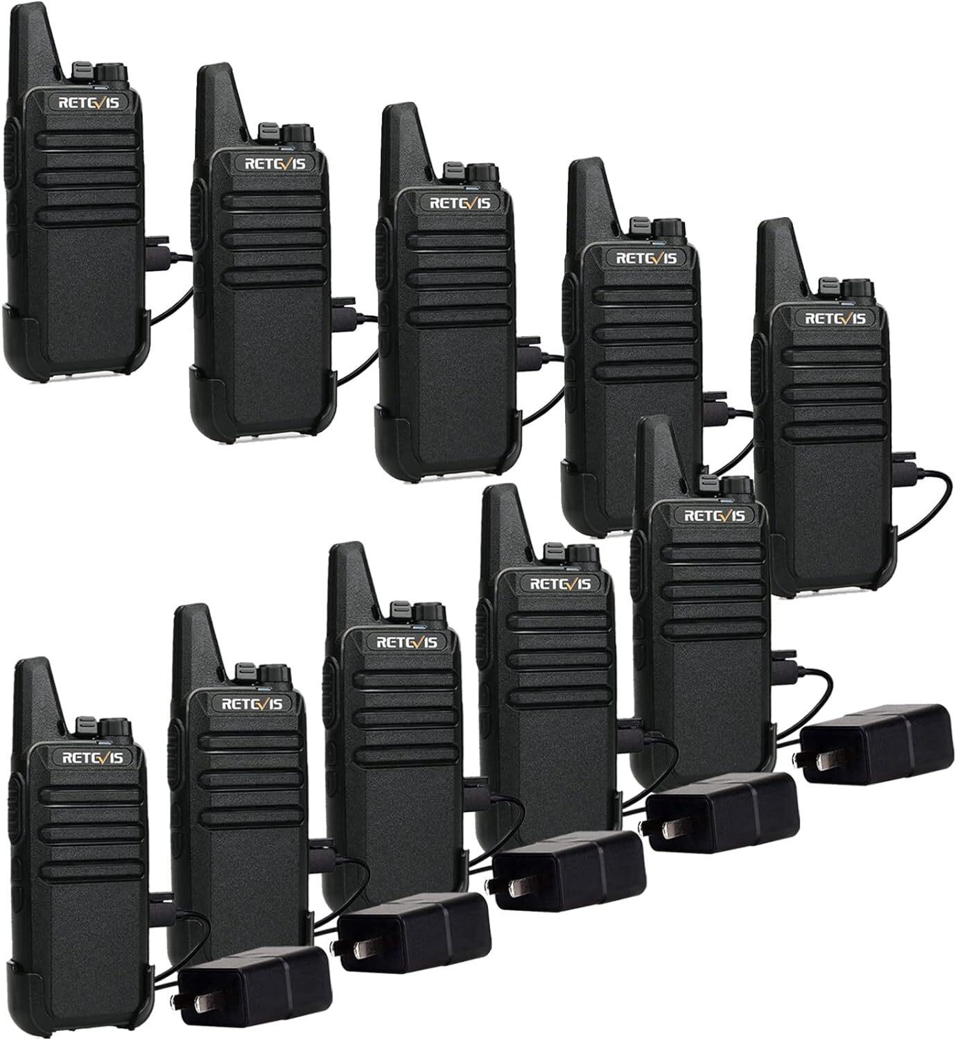 Long Range Retevis RT22 Walkie Talkies 10-Pack