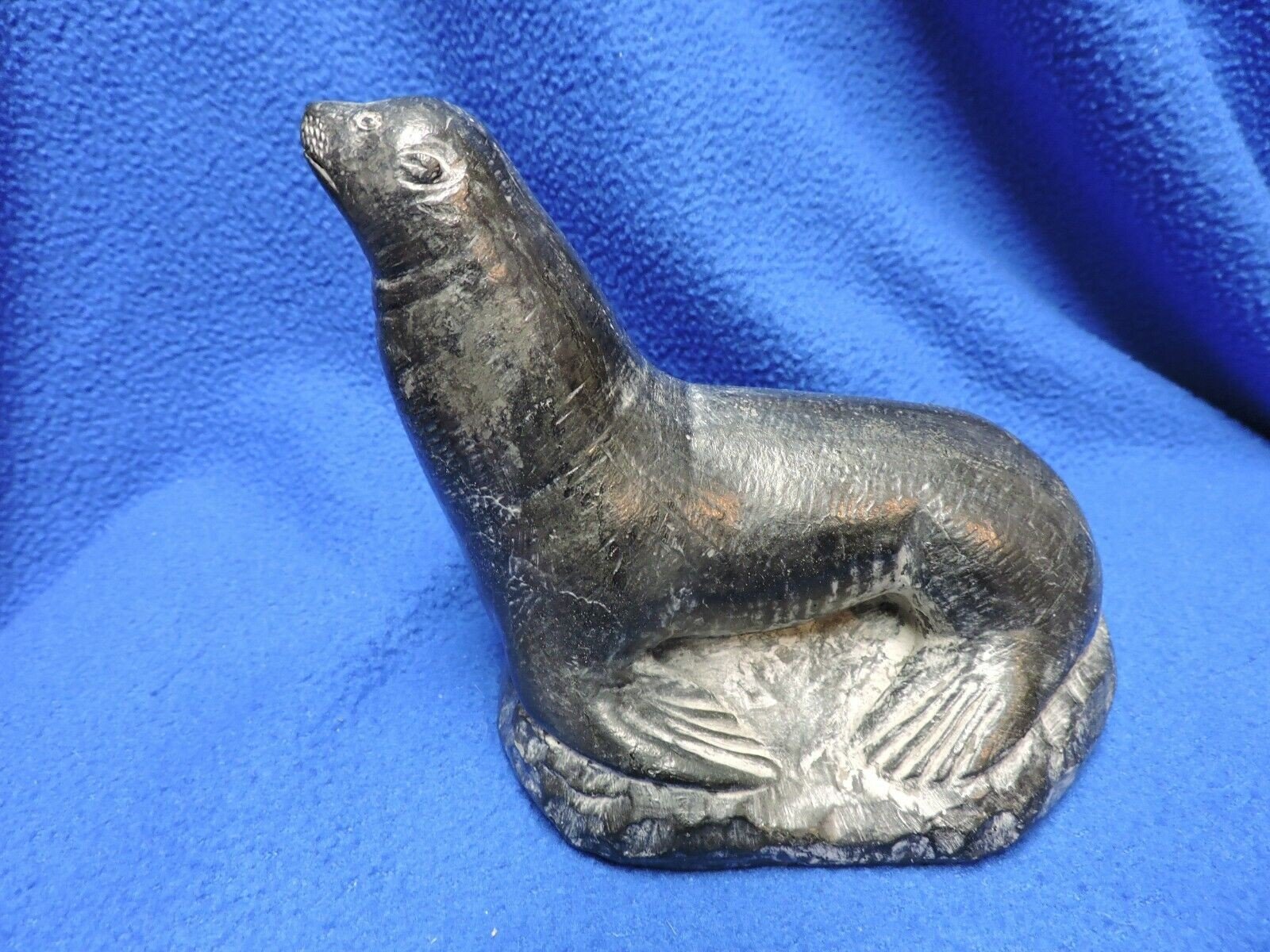 Al Wolf Seal Sculpture - Unique Hand-Signed Art