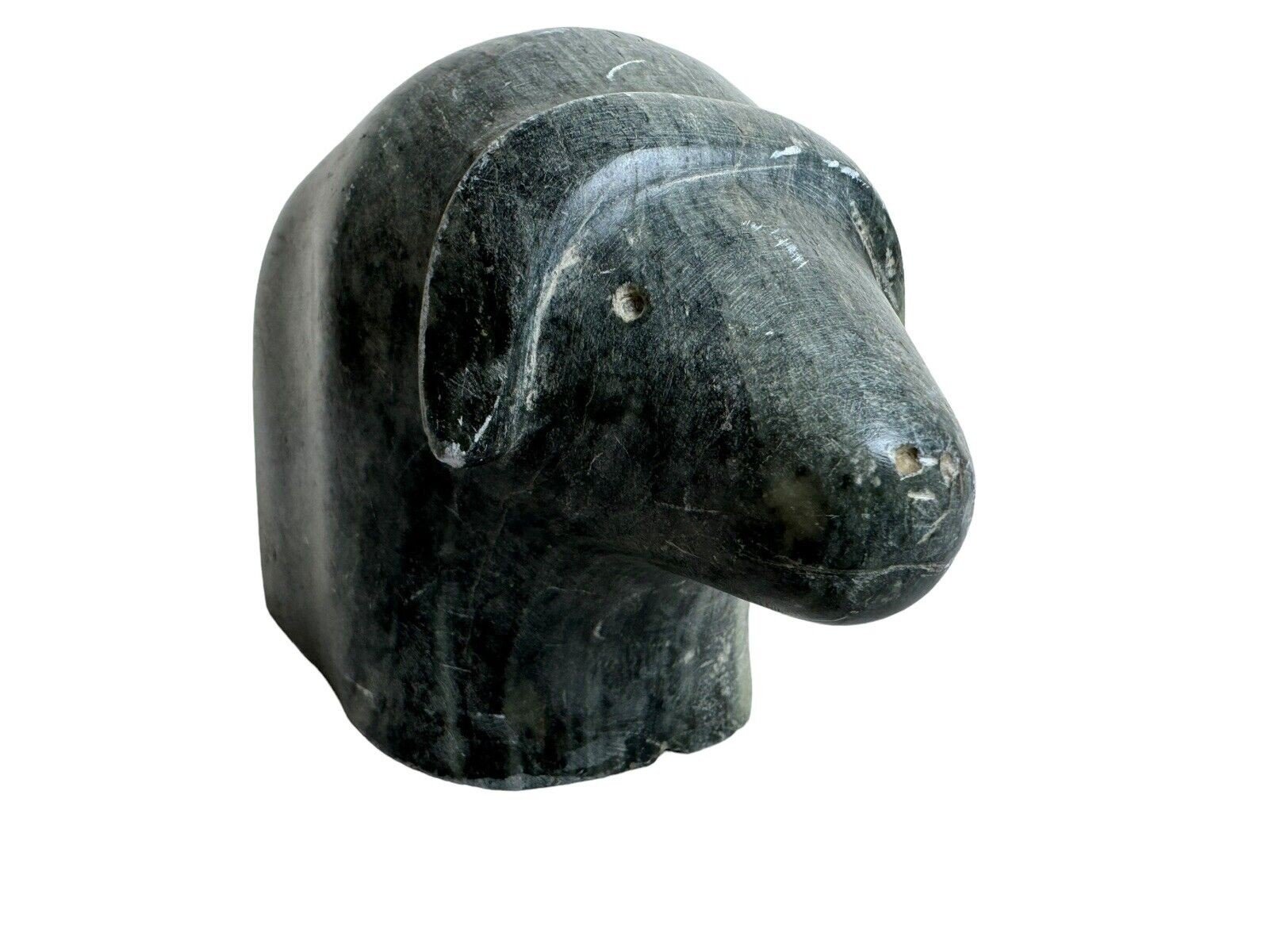 Authentic Inuit Soapstone Sheep Carving - Signed