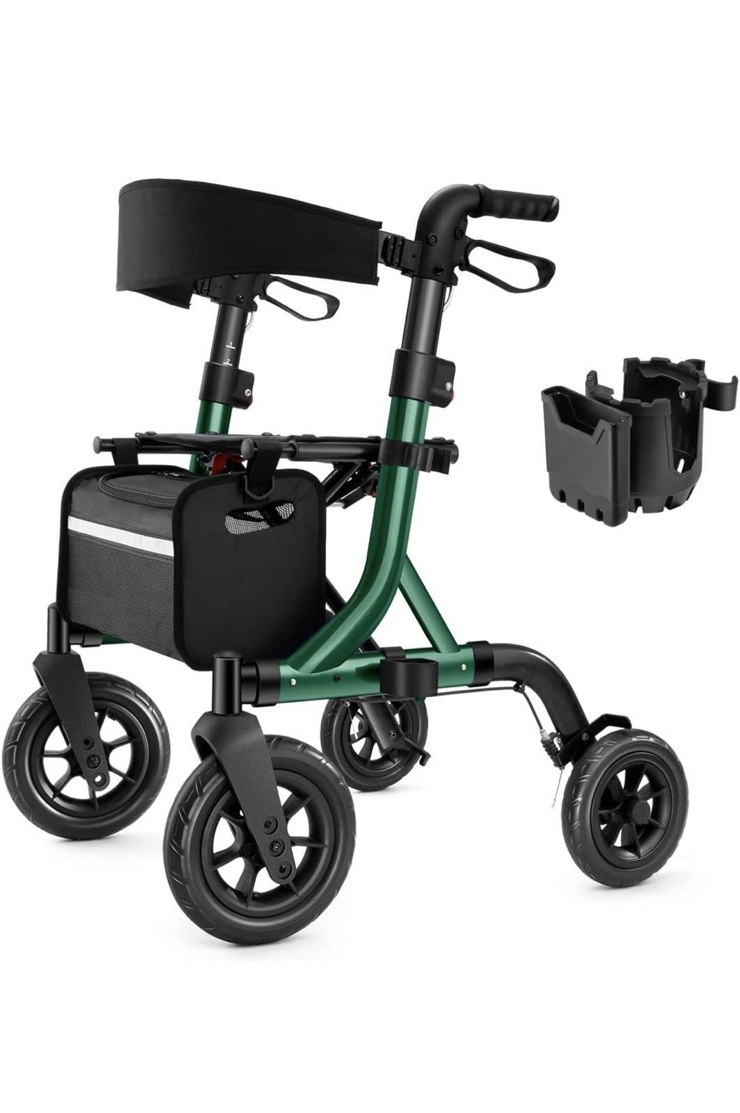 MAXWALK Foldable All-Terrain Rollator - Lightweight & Durable