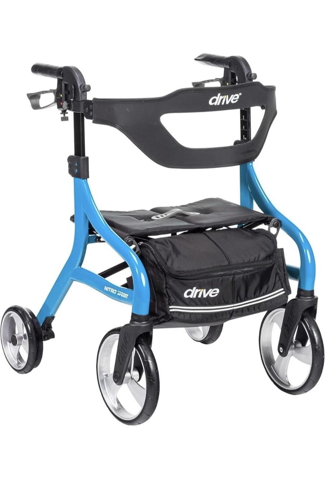 Drive Medical Nitro Sprint Heavy Duty Rollator Blue