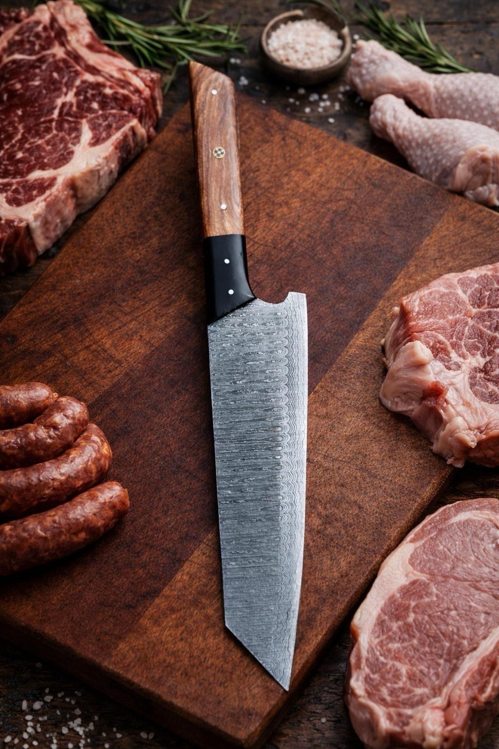 12” Handmade Damascus Japanese Chef Knife - Precision Perfected