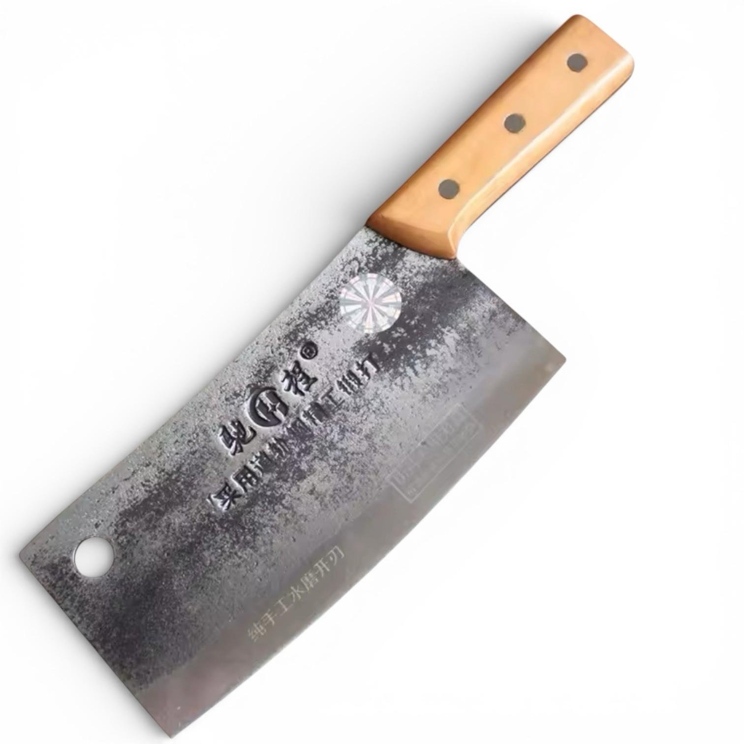 Hand Forged Japanese Meat Cleaver - Rustic Charm