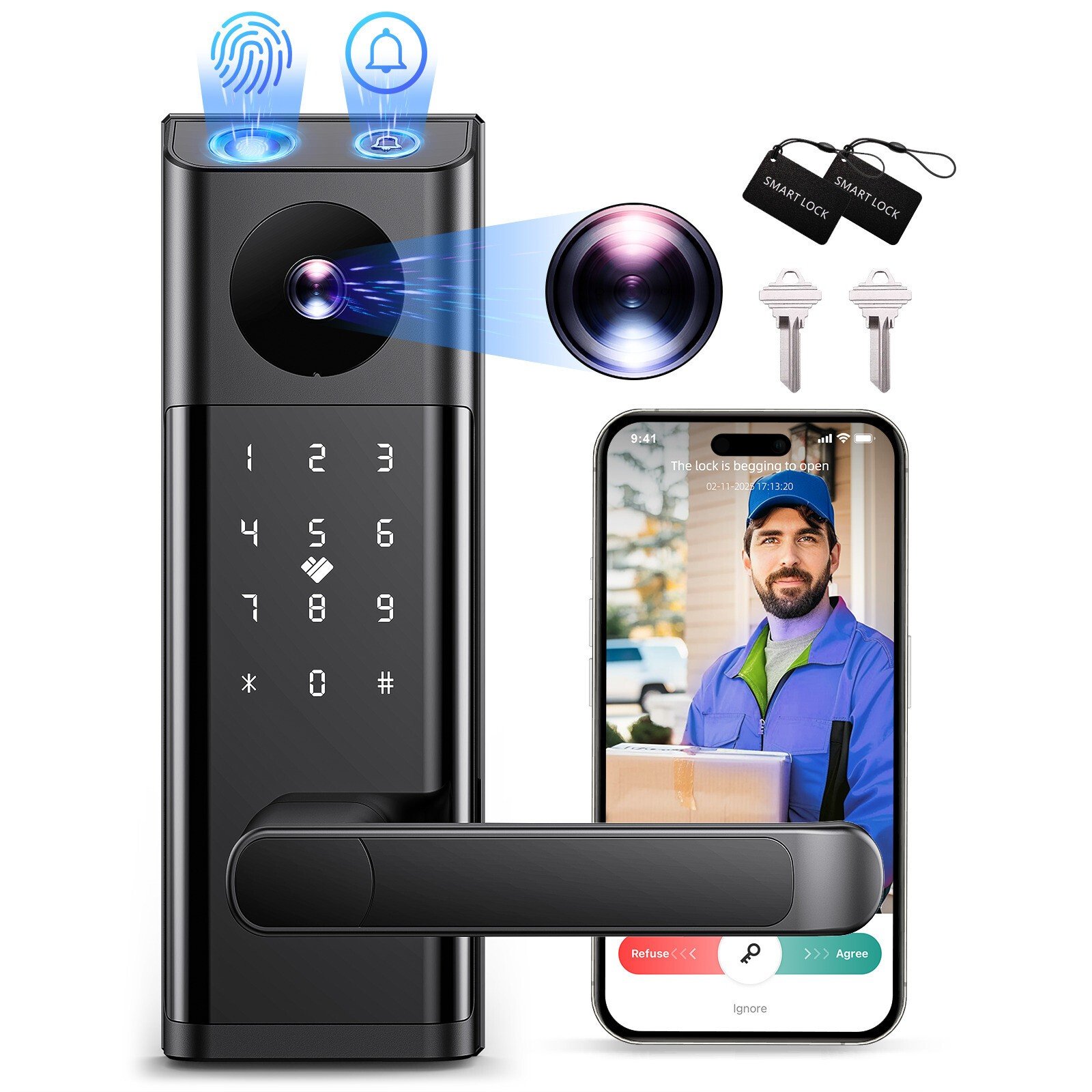 Smart WiFi Lock: Camera & Fingerprint Access