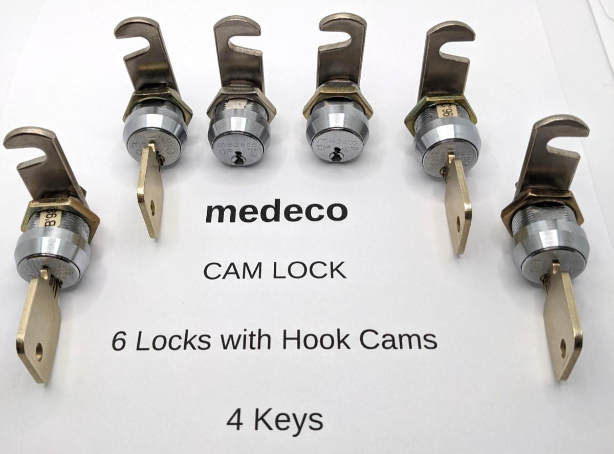 6 Medeco Cam Locks & 4 Keys - Ultimate Security