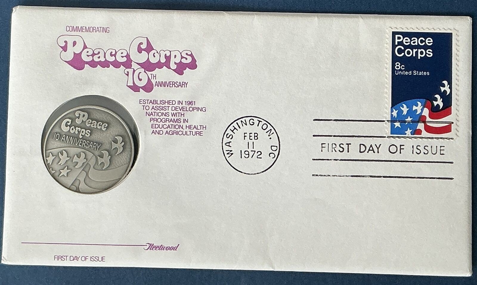 Fleetwood 1477 Peace Corps Encased Stamp Set