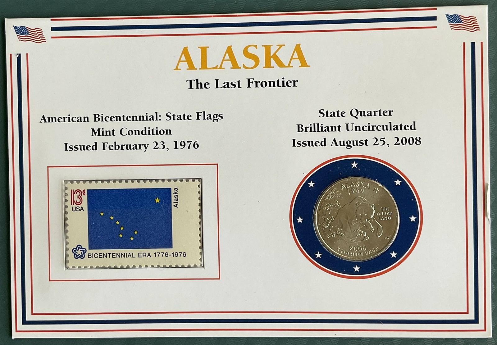Encased Alaska Mint Stamp and Quarter Set