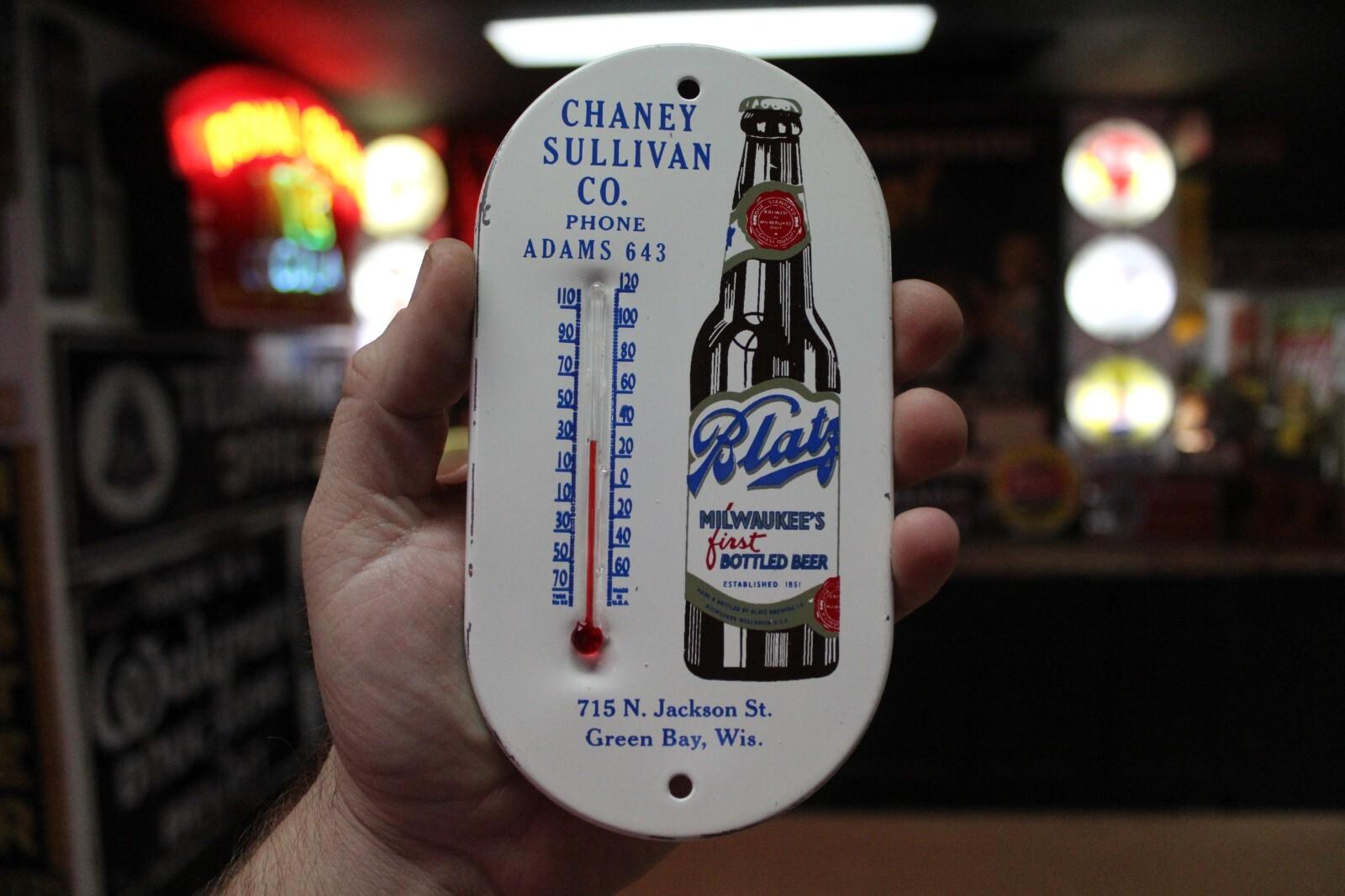 1940s Blatz Beer Metal Thermometer Sign - Vintage Charm