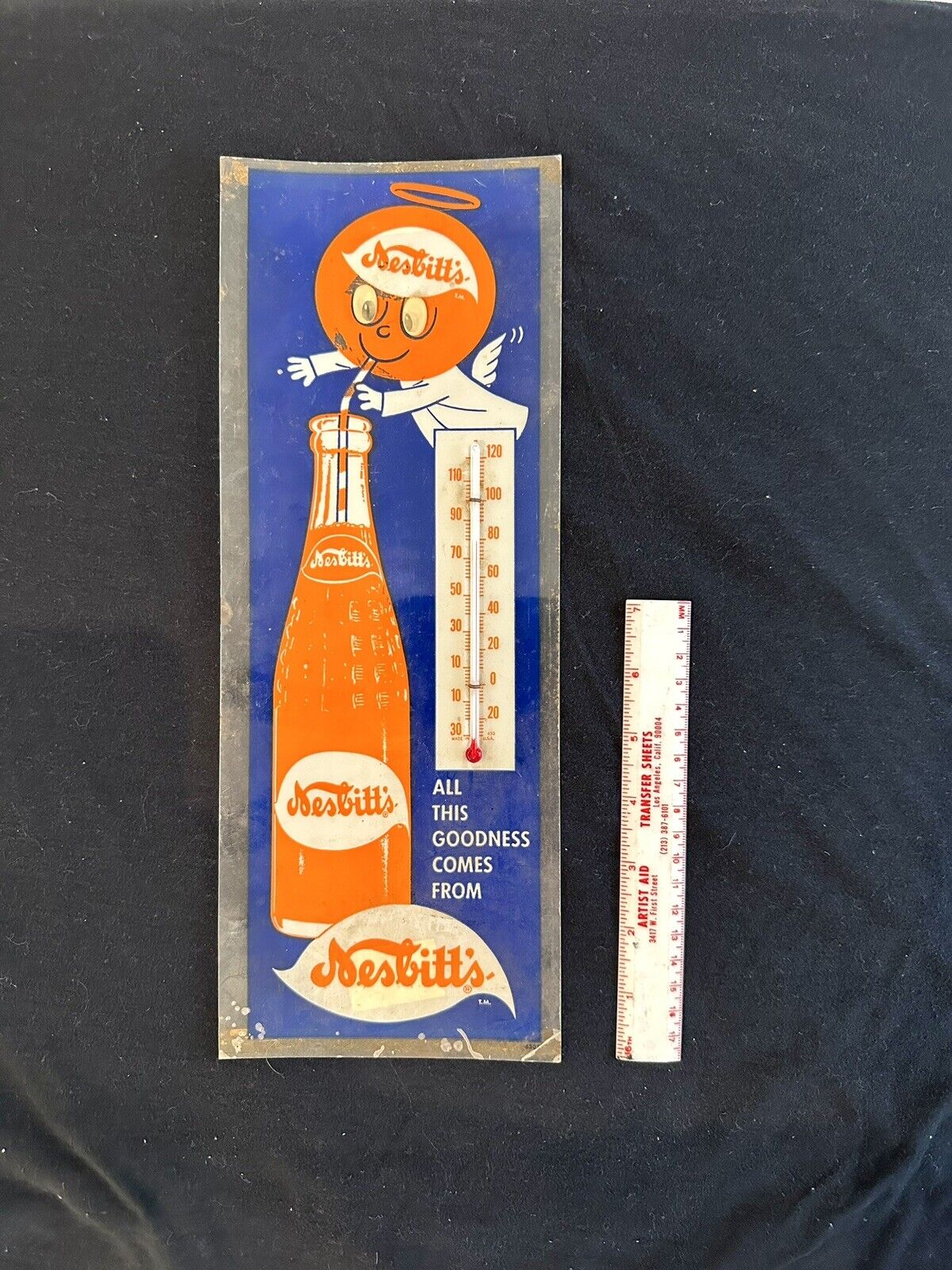 Authentic Vintage Nesbitt's Orange Soda Thermometer - 1960s