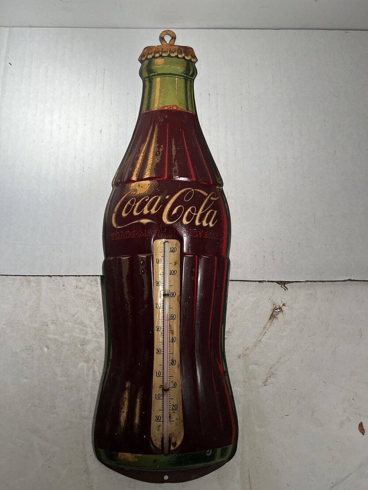 Coca Cola Vintage Tin Thermometer - Collectible Antique