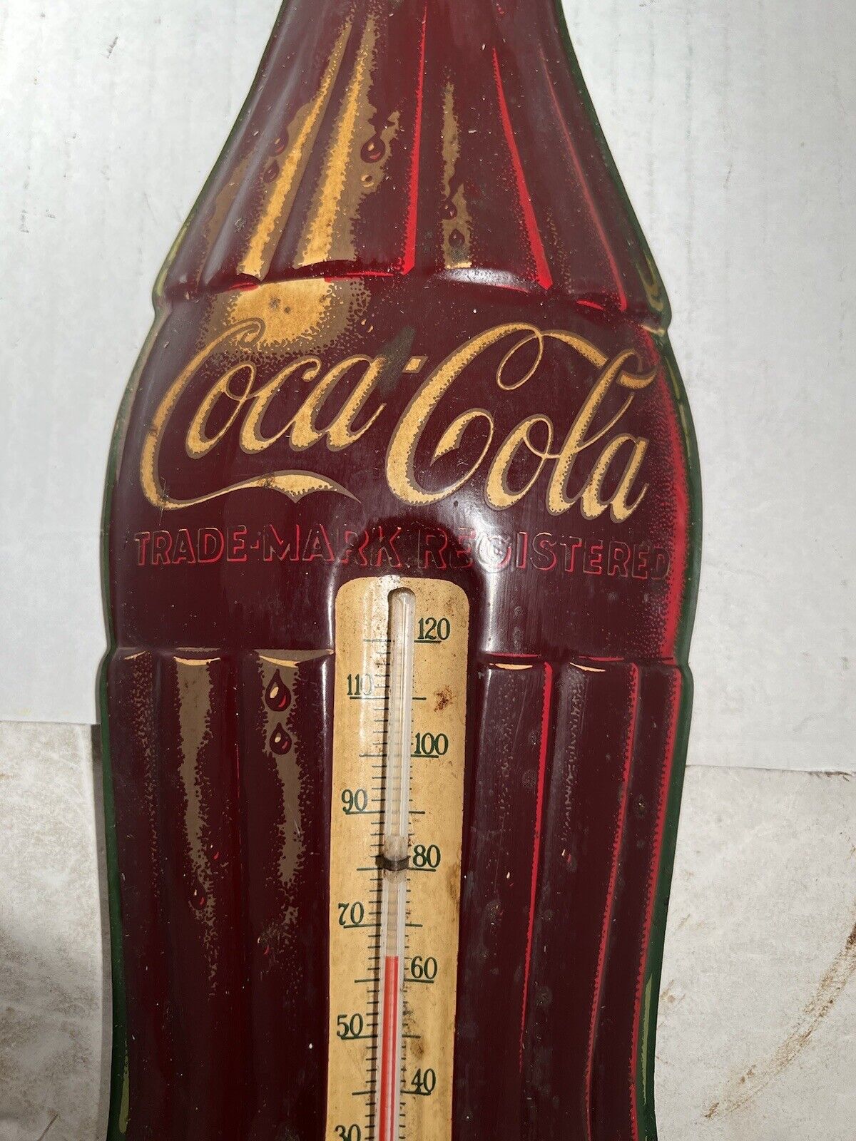 Coca Cola Vintage Tin Thermometer - Collectible Antique