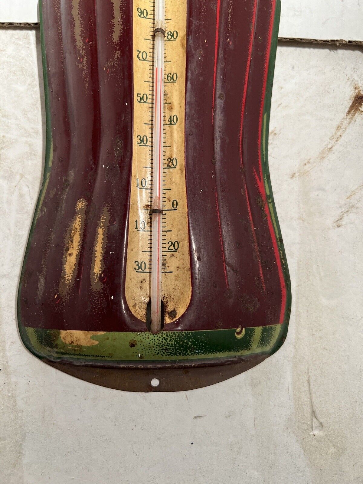 Coca Cola Vintage Tin Thermometer - Collectible Antique