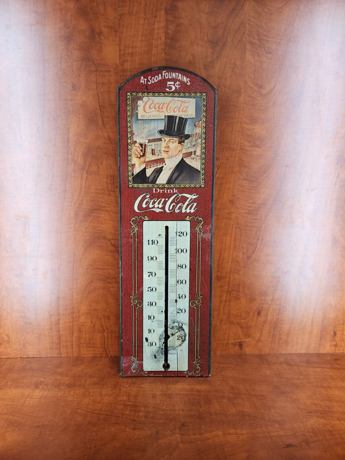 Vintage 1941 Coca-Cola Thermometer: Authentic Antique Advertising Art
