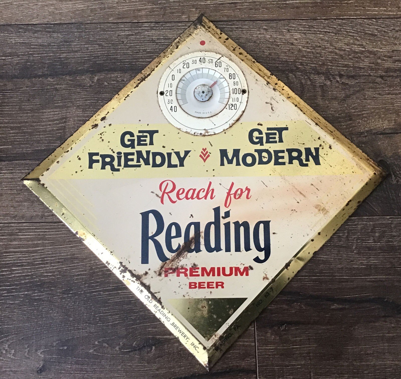 Vintage 1960s Beer Thermometer Sign for Collectors