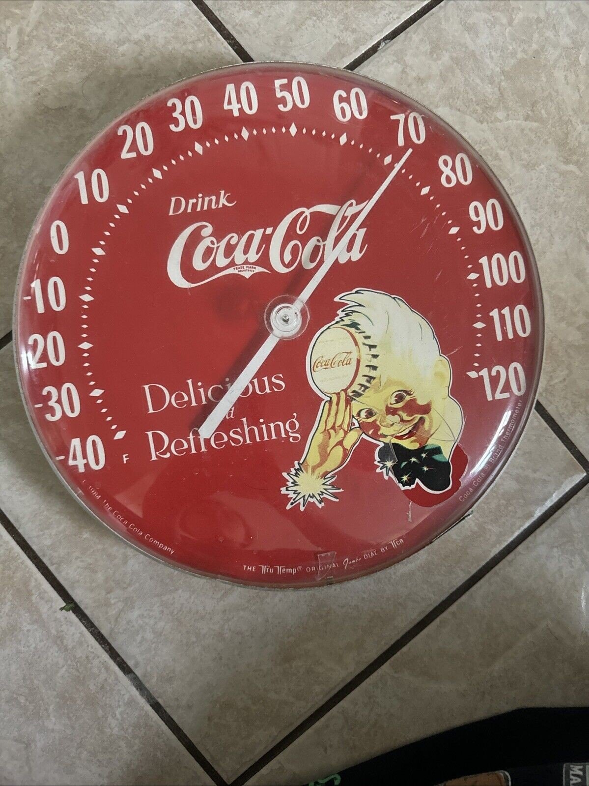 1984 Coca Cola Vintage Round Wall Thermometer