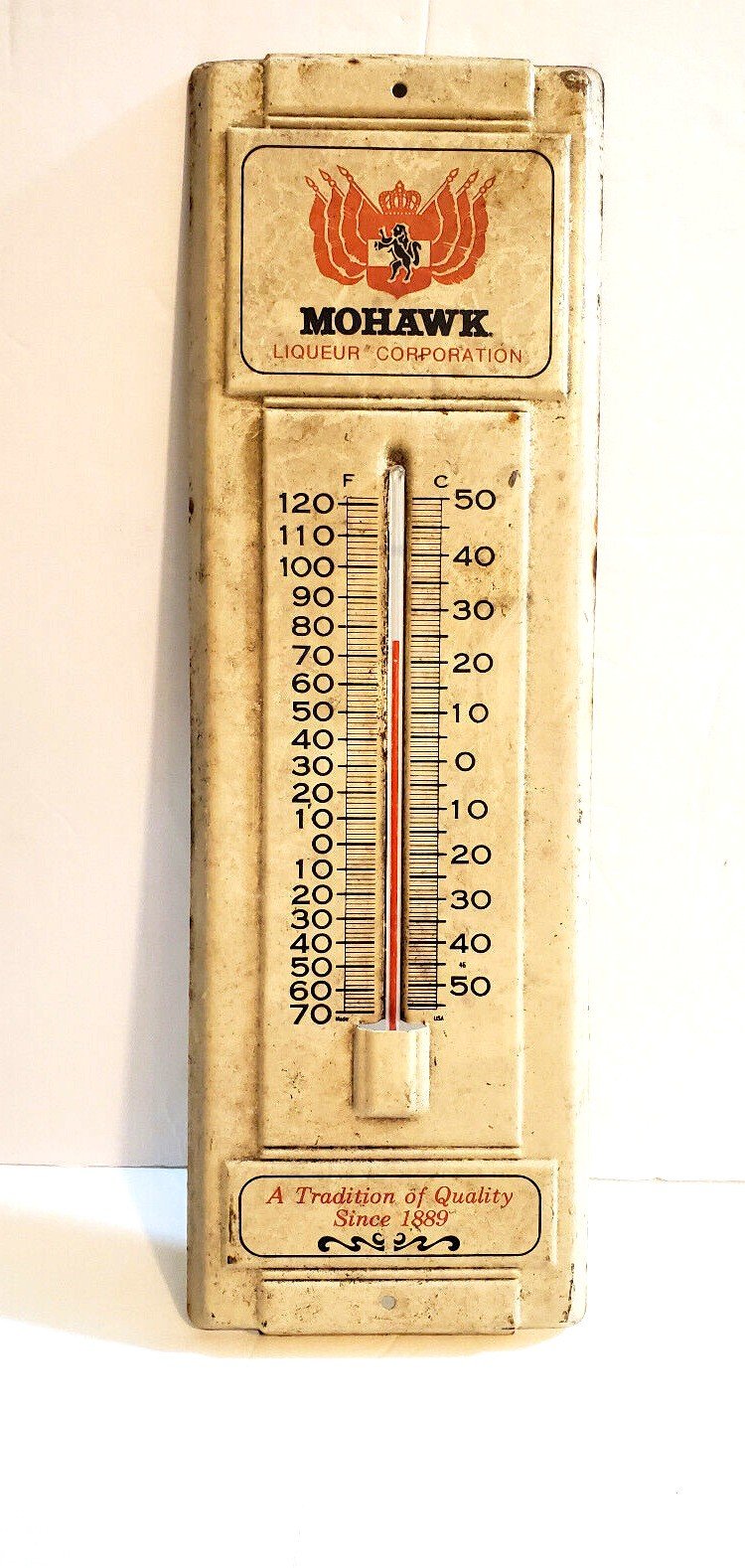 Vintage Mohawk Liqueur Beer Thermometer - Antique Charm