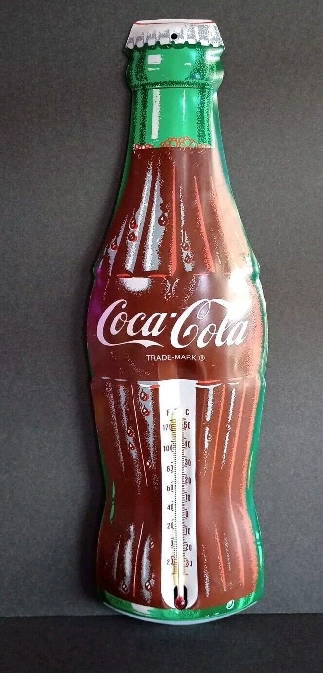 Vintage Coca-Cola Tin Thermometer - 16.5 Inches