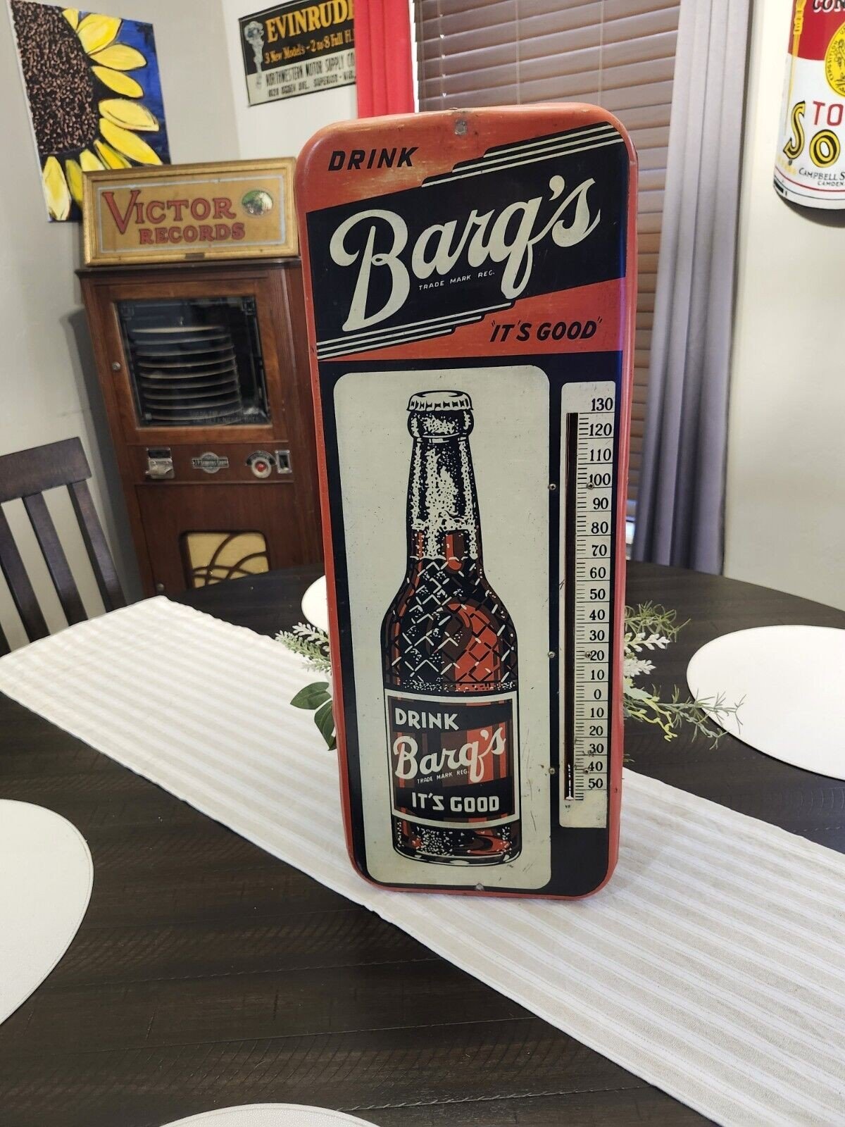Barq's Root Beer Vintage Metal Thermometer Sign