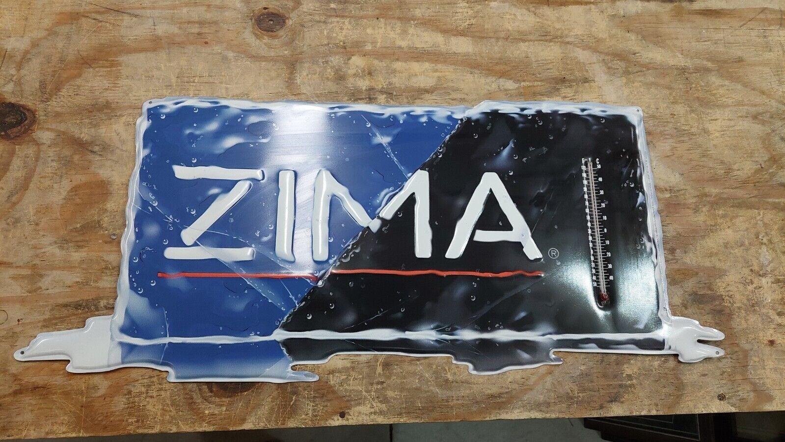 ZIMA Vintage Metal Thermometer Bar Sign - Classic Décor