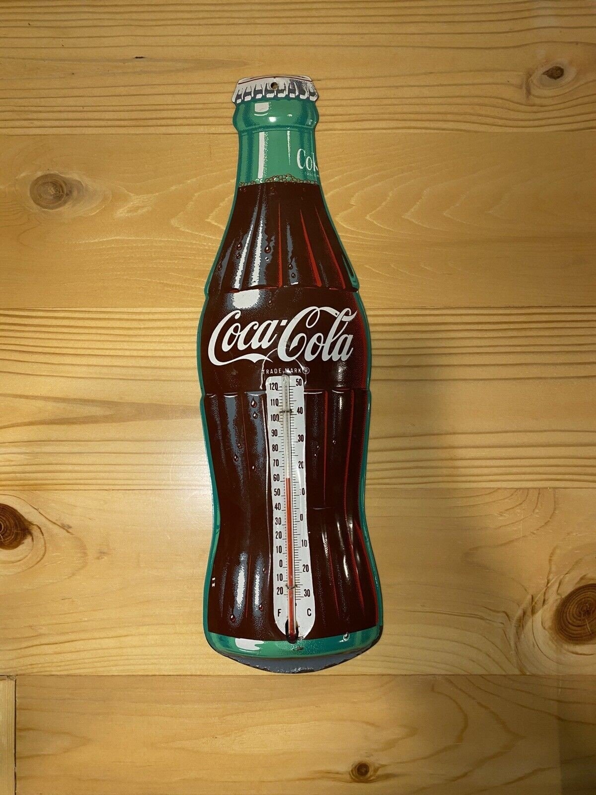 Donasco Coca-Cola Die-Cut Metal Thermometer Sign