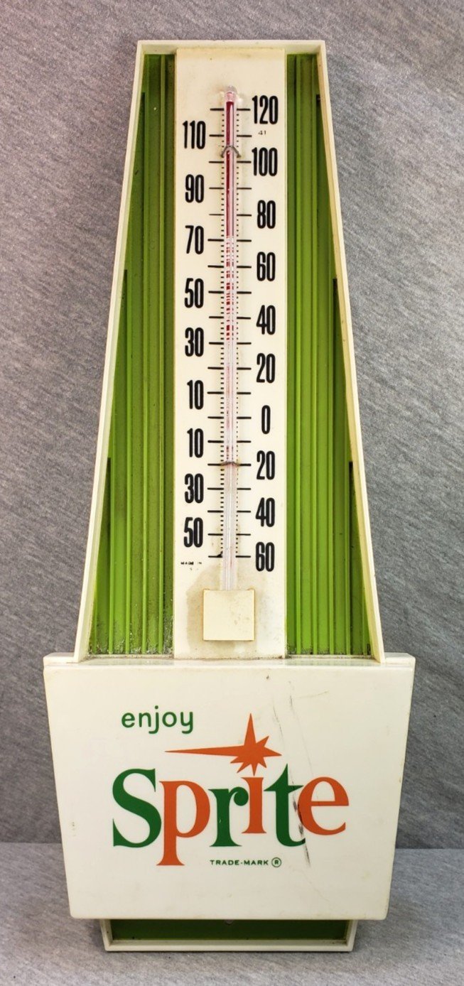 Vintage Sprite Soda Wall Thermometer for Collectors