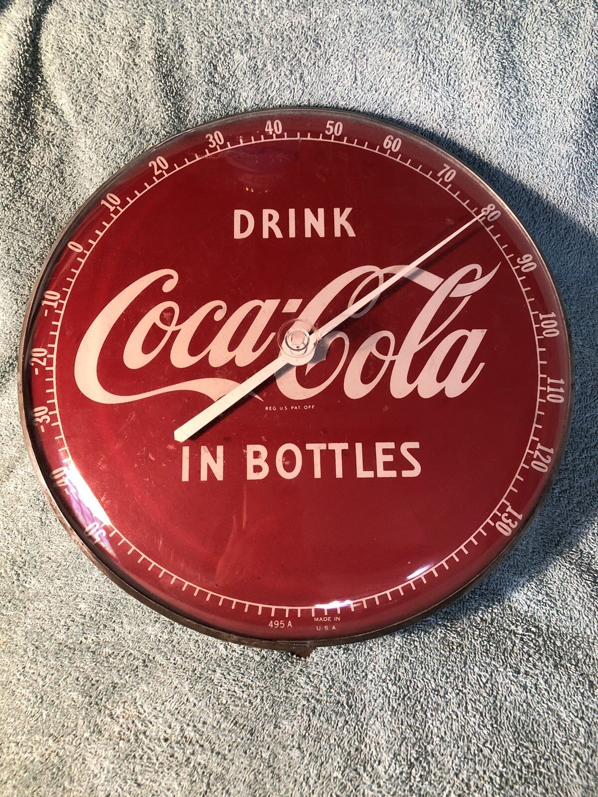 Vintage Coca-Cola Round Dome Thermometer - 12”