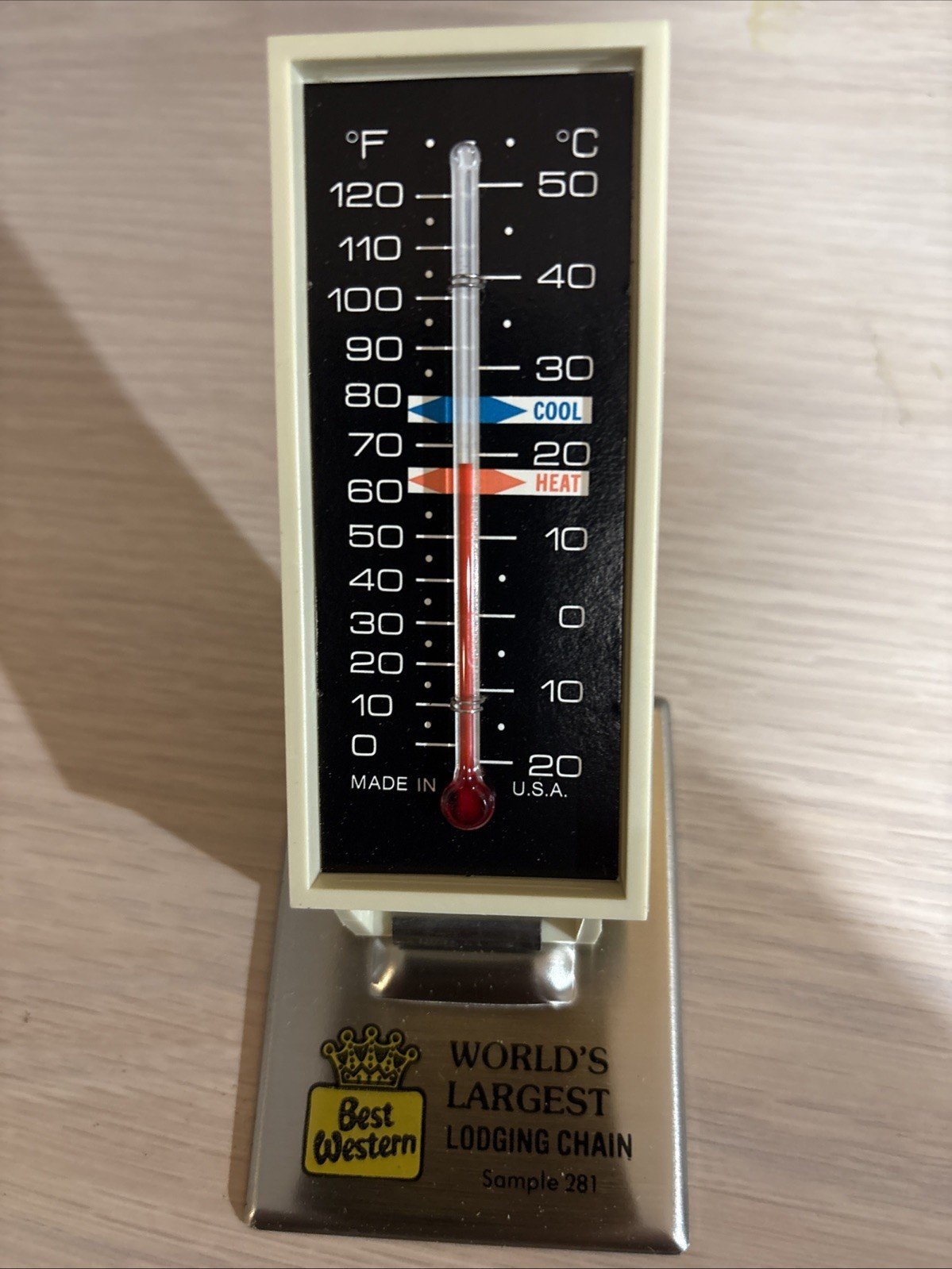 Charming Vintage Desktop Advertising Thermometer for Collectors