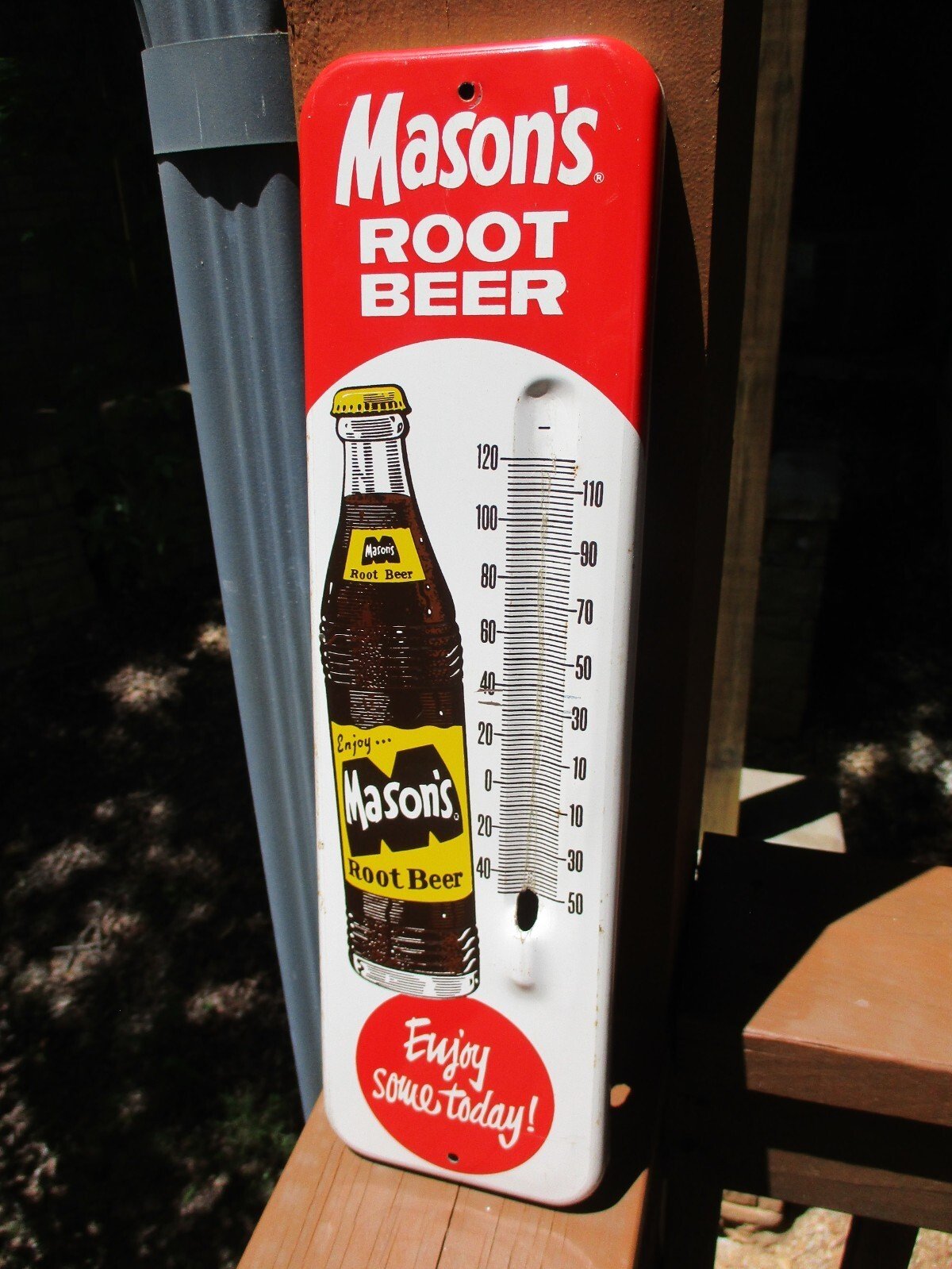 1960's Mason's Root Beer Thermometer Sign - Vintage Charm
