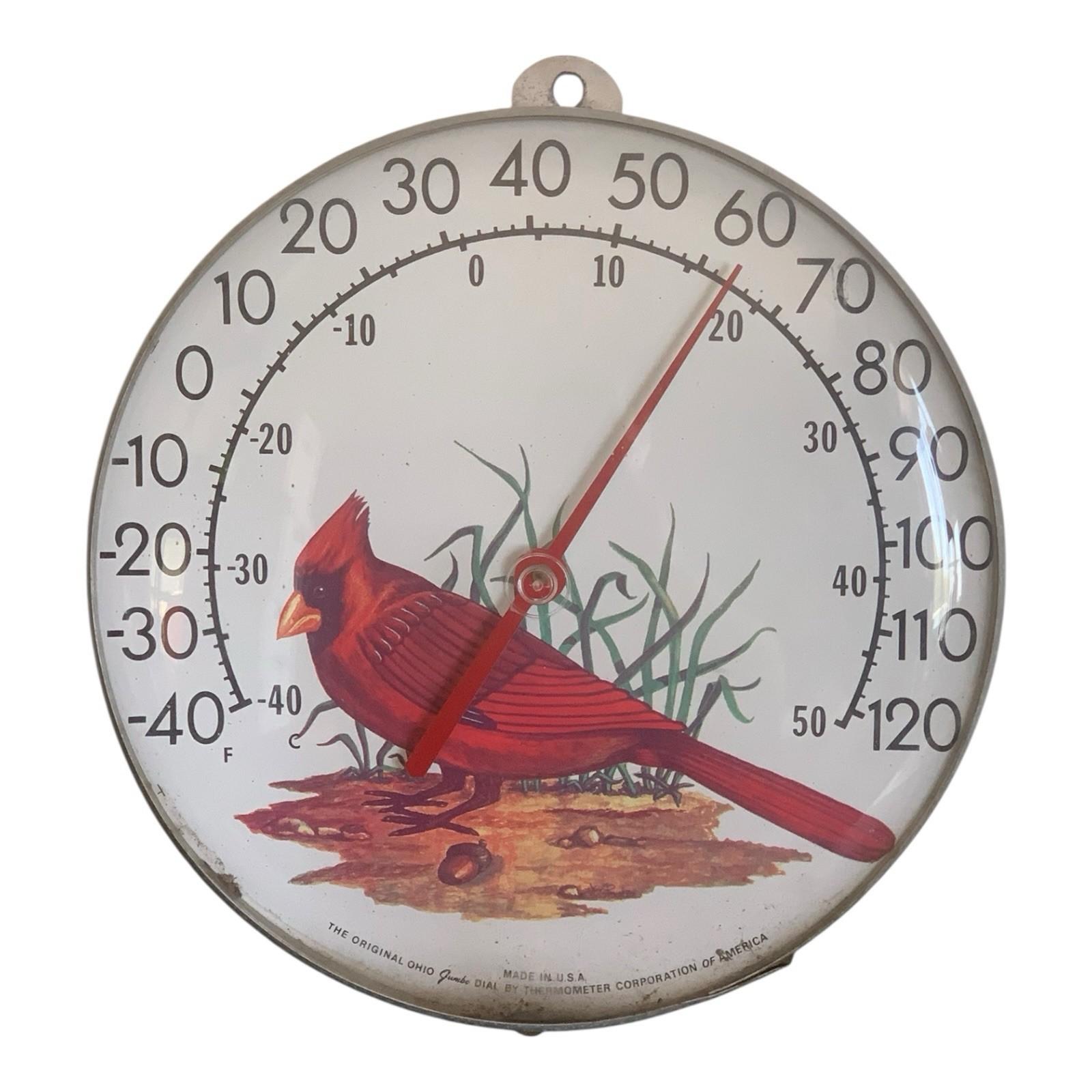 Vintage Jumbo Dial Red Cardinal Thermometer for Sale