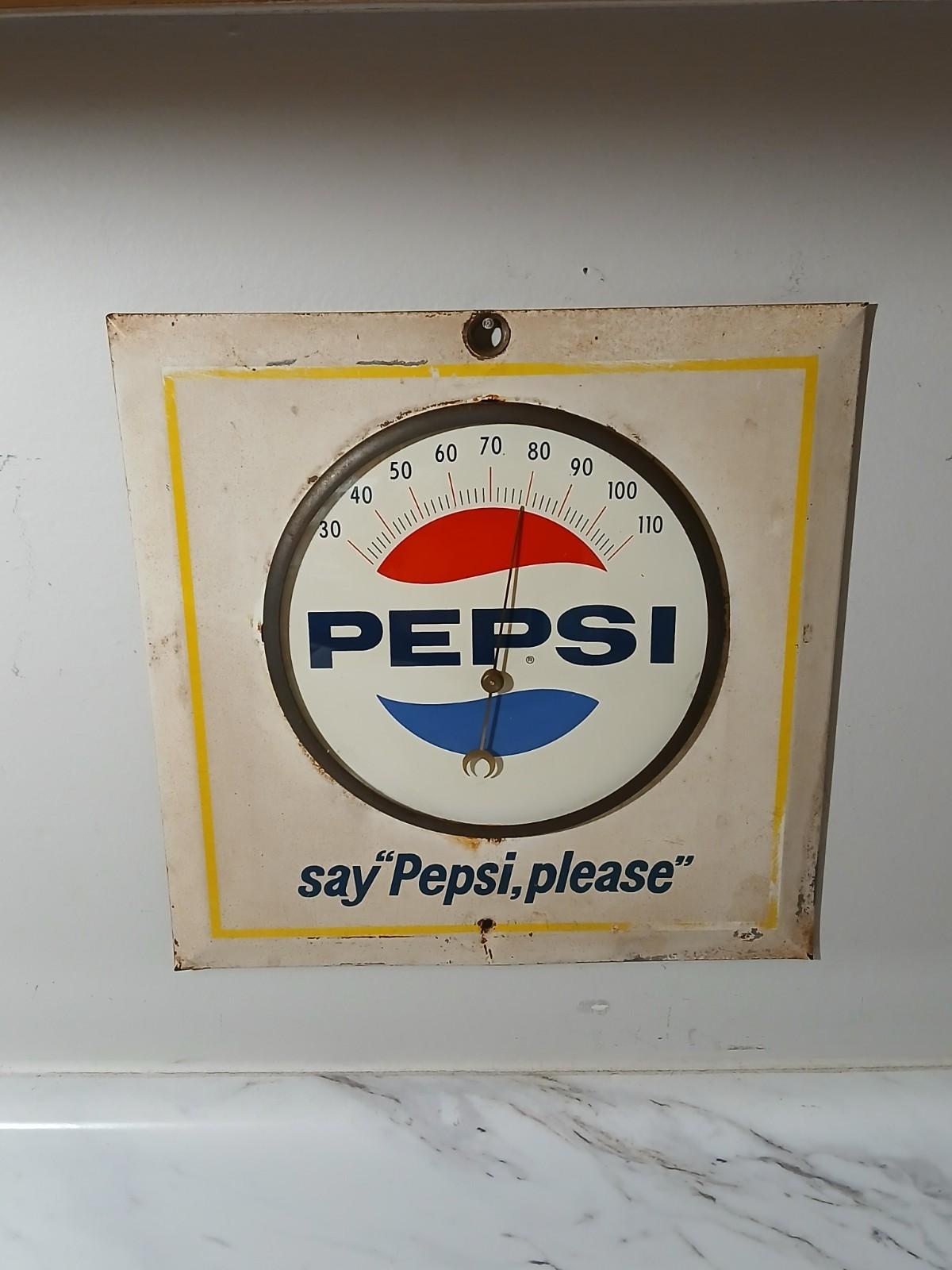1960s Pepsi Please Thermometer - Charming Patina