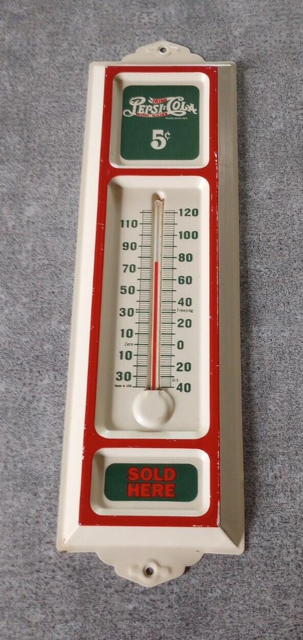 Pepsi Cola Vintage Metal Thermometer – Classic Charm