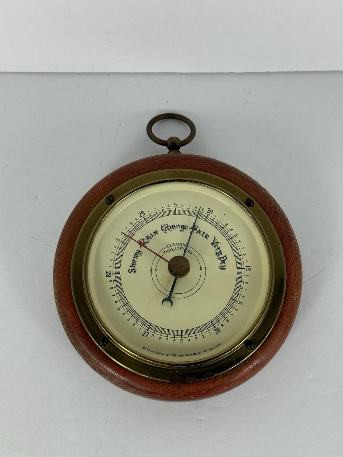 Vintage Chicago Barometer - Wood & Glass Decor