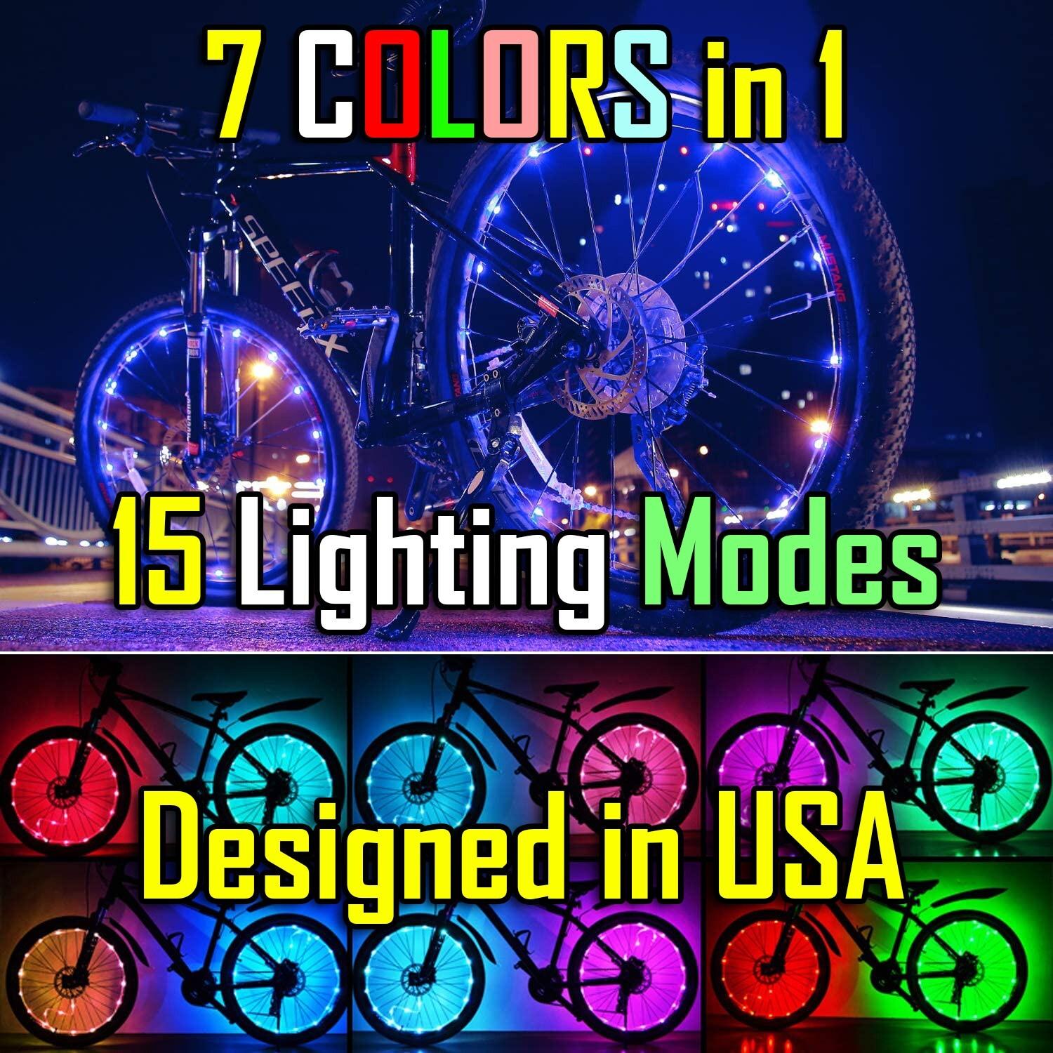 Colorful LED Spoke Lights for Bicycle Wheels