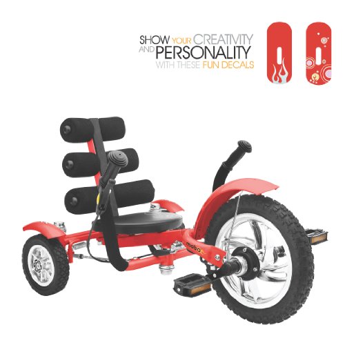 Red 3-Wheel Mini Electric Bike: Luxury 12-Inch