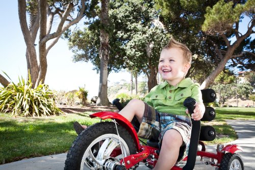 Red 3-Wheel Mini Electric Bike: Luxury 12-Inch