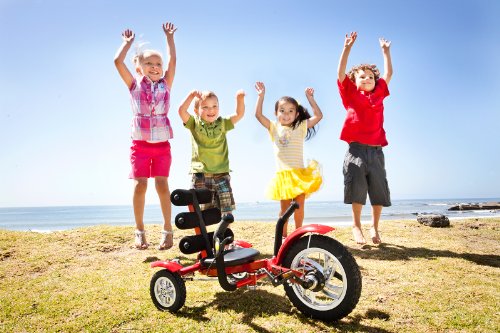 Red 3-Wheel Mini Electric Bike: Luxury 12-Inch